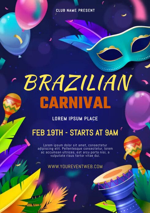 RIO CARNIVAL PARTY Template | PosterMyWall