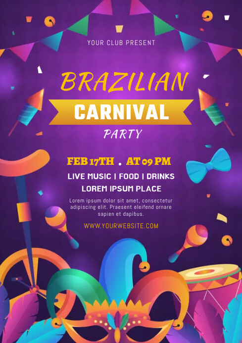 RIO CARNIVAL PARTY Template | PosterMyWall