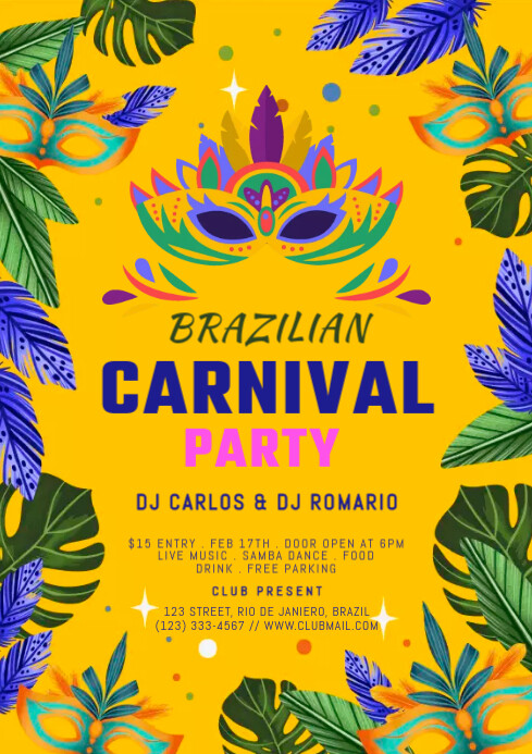 RIO CARNIVAL PARTY Template | PosterMyWall