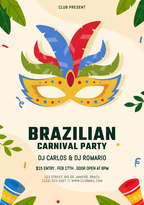 RIO CARNIVAL PARTY Template | PosterMyWall