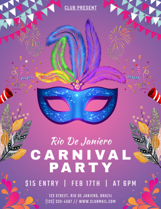 RIO CARNIVAL PARTY Template | PosterMyWall