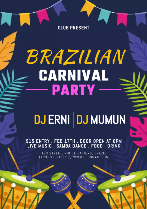 RIO CARNIVAL PARTY Template | PosterMyWall