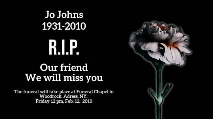 RIP Funeral (2) Template | PosterMyWall