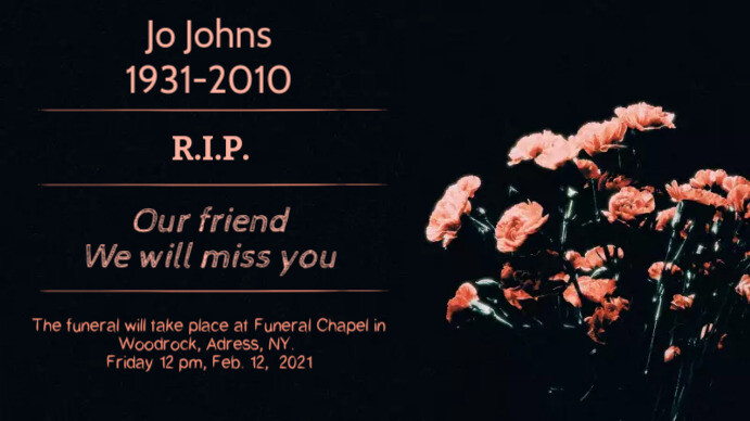 Copy of RIP Funeral Post | PosterMyWall