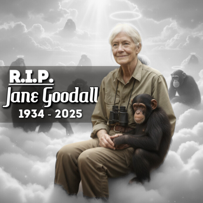 Modèle Rip Jane Goodall Instagram Post Template | PosterMyWall