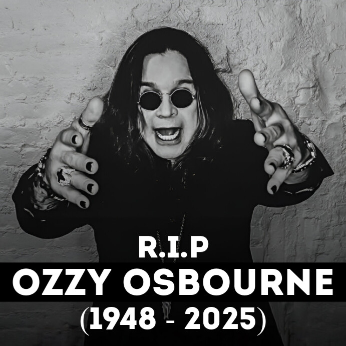 Copy of Rip Ozzy Osbourne With Birth And Death Year 1948 - 2025 Rest In ...