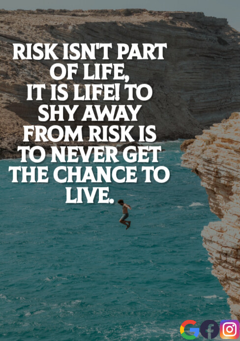 Plantilla de RISK AND LIFE QUOTE TEMPLATE | PosterMyWall