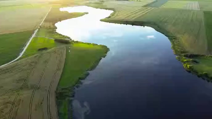 River flowing between fields Template | PosterMyWall