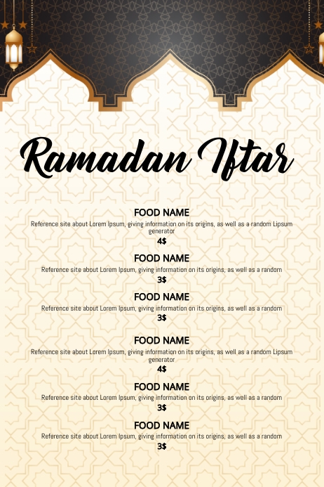 rmadan menu Template | PosterMyWall