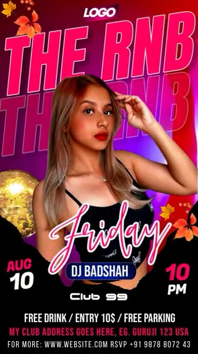 rnb friday Party Social Media Ads Template | PosterMyWall