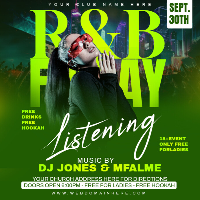 rnb listening party flyer Template | PosterMyWall