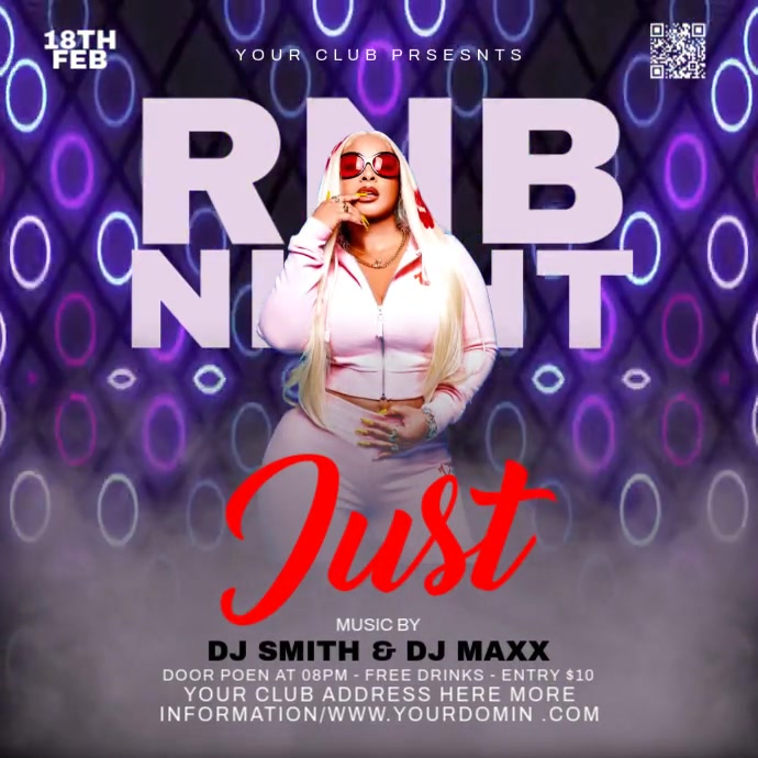 RNB NIGHT JUST Template | PosterMyWall
