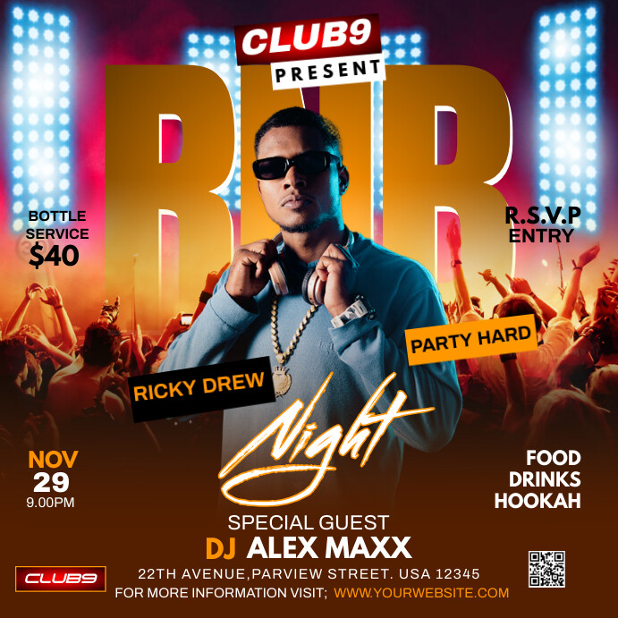 rnb night party Template | PosterMyWall