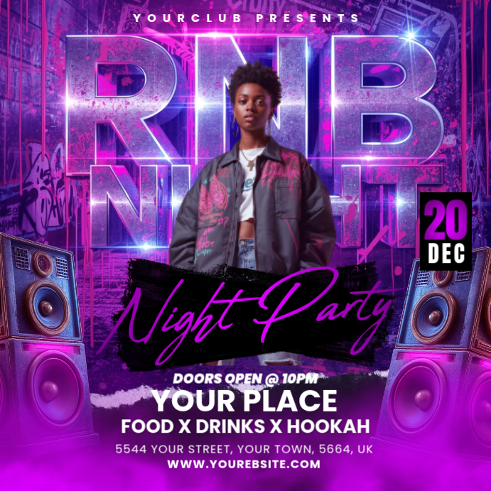 rnb night party flyer Template | PosterMyWall