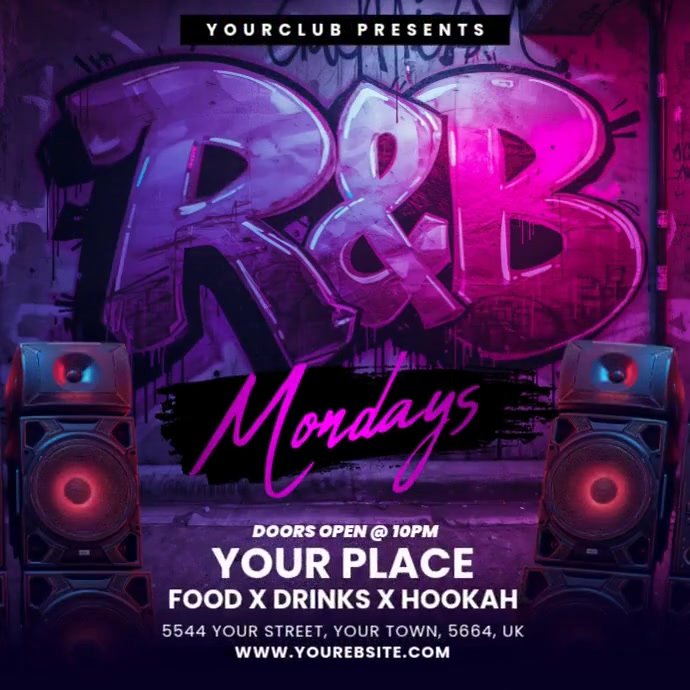 RnB party flyer instagram Template | PosterMyWall