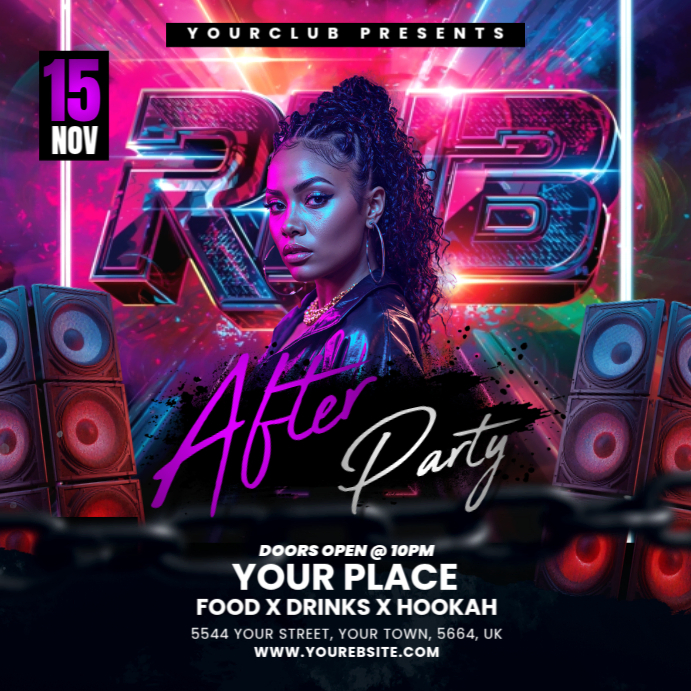 RnB party flyer instagram Template | PosterMyWall