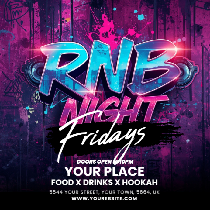 RnB party flyer instagram Template | PosterMyWall