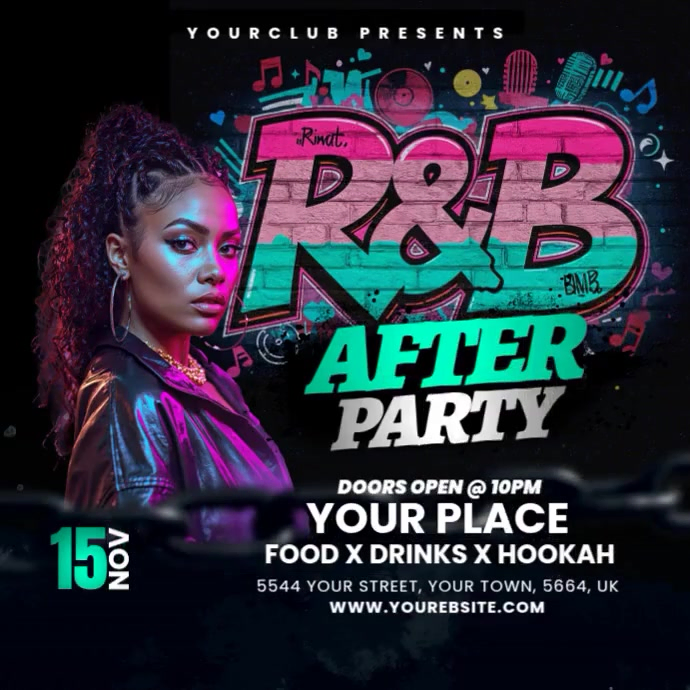 Rnb Party Flyer Instagram Post Template | PosterMyWall