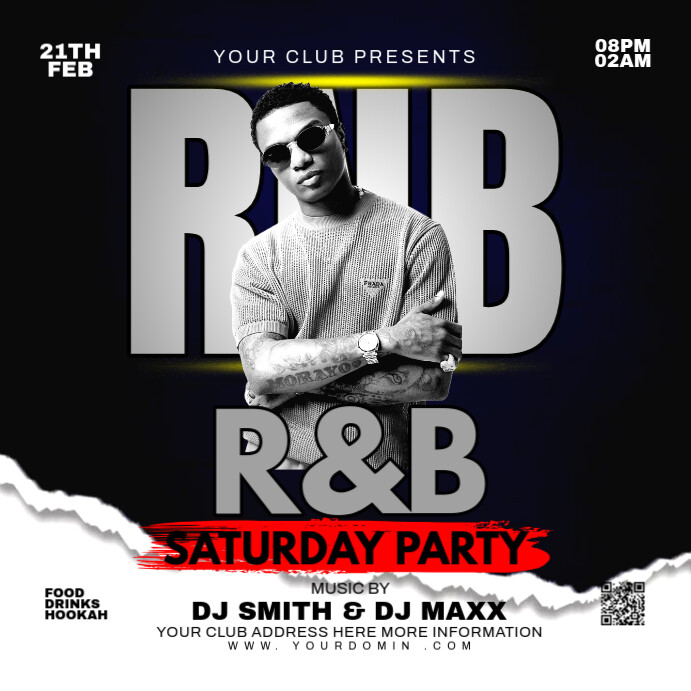 RNB R&B SATURDAY PARTY Template | PosterMyWall