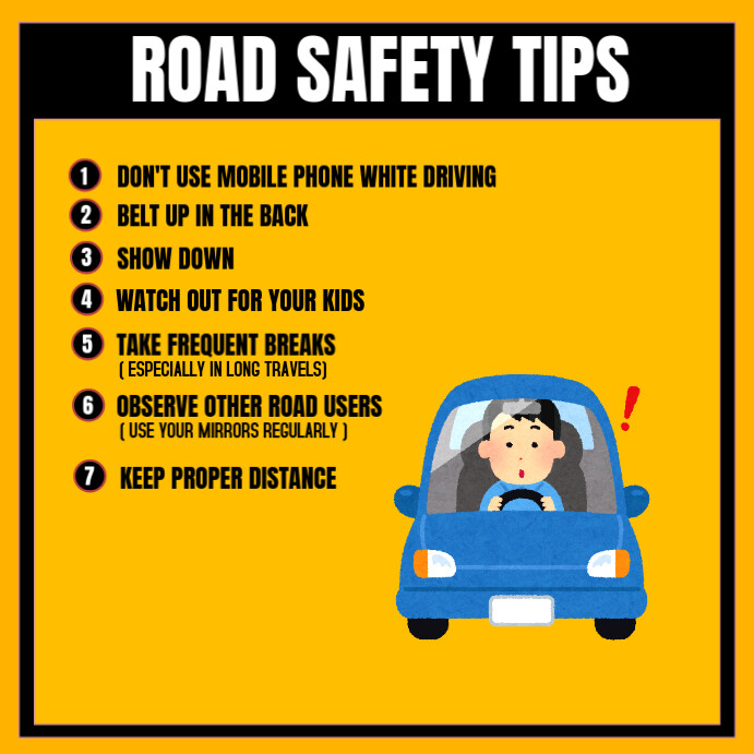 Plantilla de road safety tips | PosterMyWall