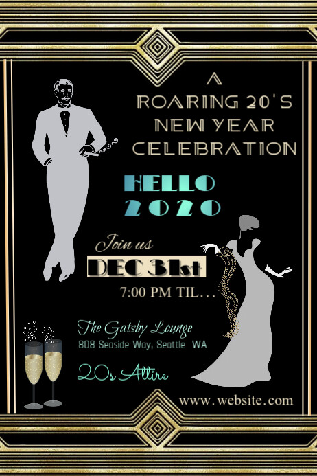 Roaring 20's NYE Party Template | PosterMyWall