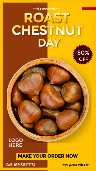 Copy of Roast Chestnuts Day Design | PosterMyWall