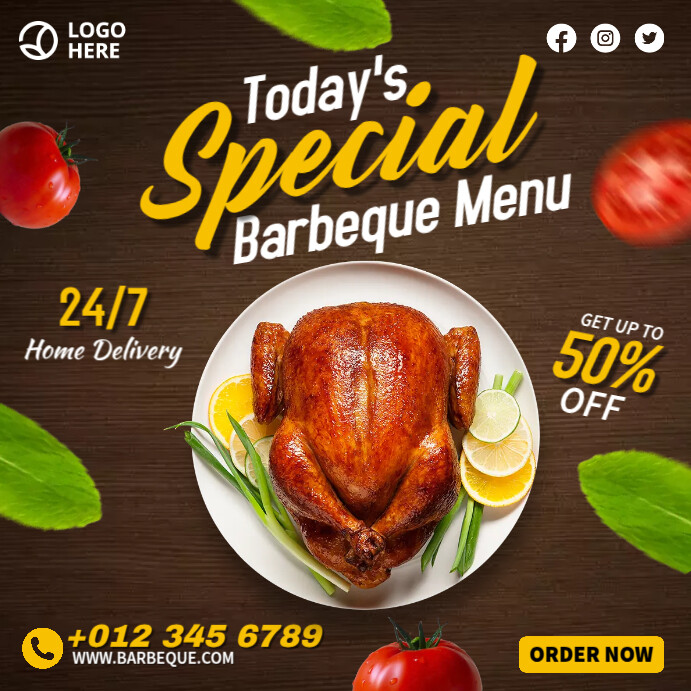 Roasted Chicken Template | PosterMyWall