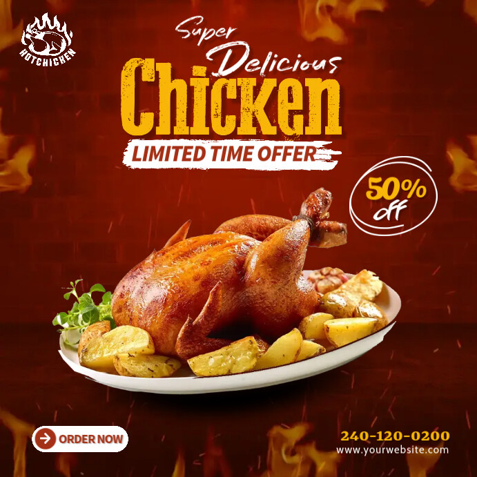 Roasted Chicken Instagram Ads Template | PosterMyWall