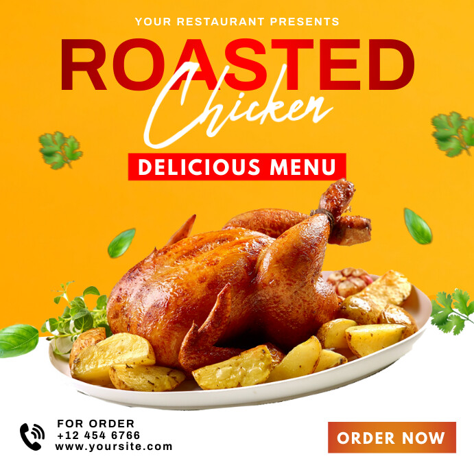 Modèle Roasted Chicken menu | PosterMyWall