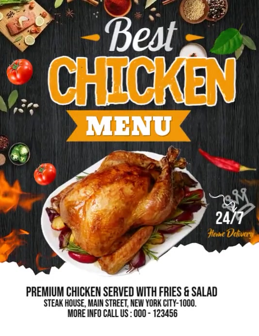 Roasted Chicken Menu Template | PosterMyWall