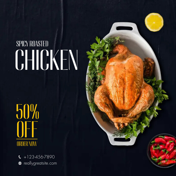 ROASTED CHICKEN MENU TEMPLATE | PosterMyWall