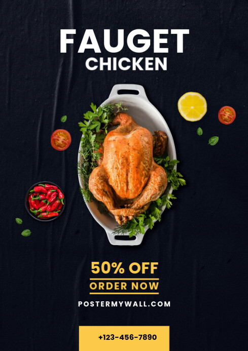 Plantilla de roasted chicken menu template | PosterMyWall