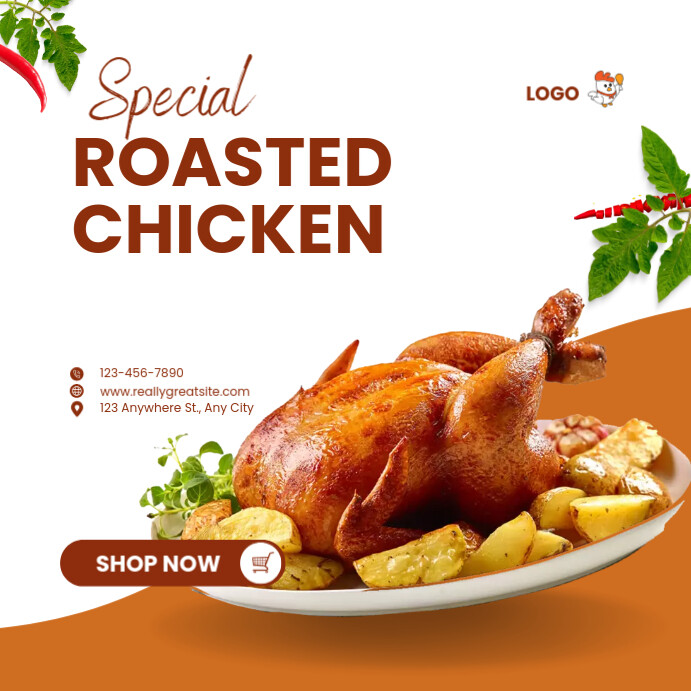 Modèle roasted chicken template | PosterMyWall