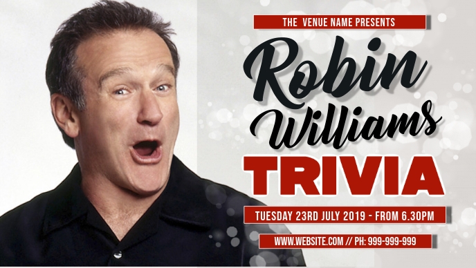 Robin Williams Trivia Event Cover Template | PosterMyWall