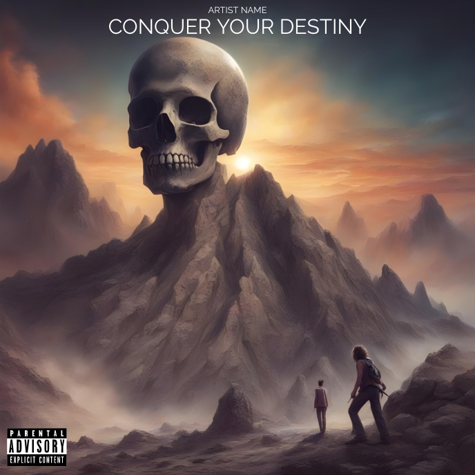 Copy of rock album cover conquer skull | PosterMyWall