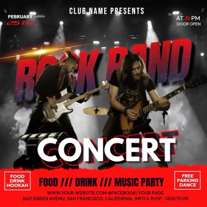 Plantilla de Rock Band Concert | PosterMyWall