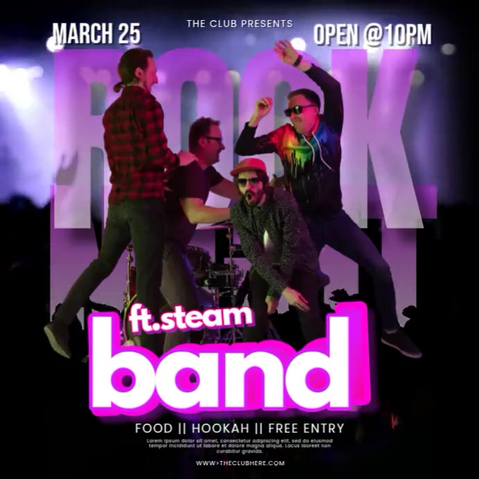 Rock Band Concert Neon Template | PosterMyWall