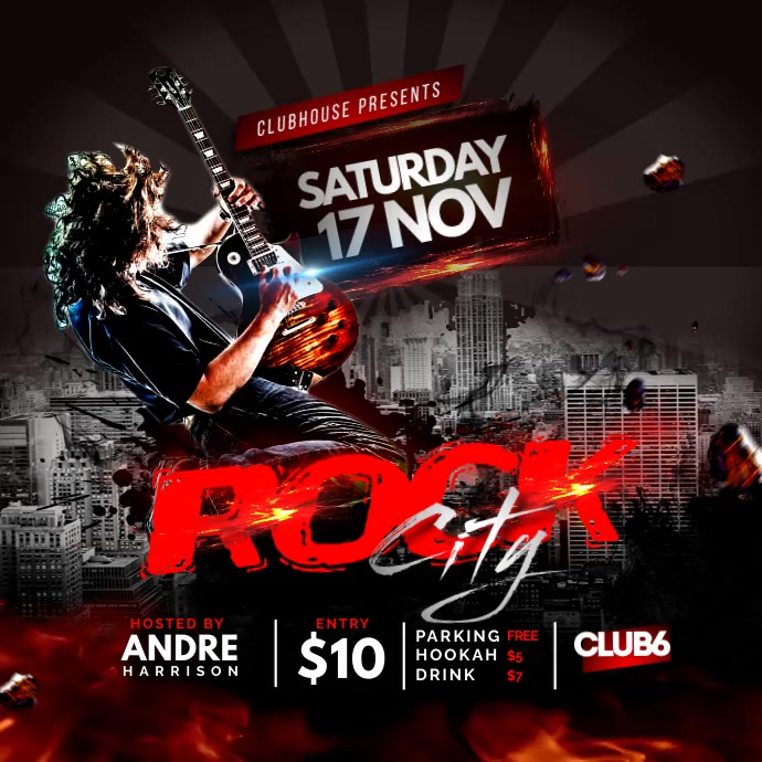 Plantilla de rock city | PosterMyWall