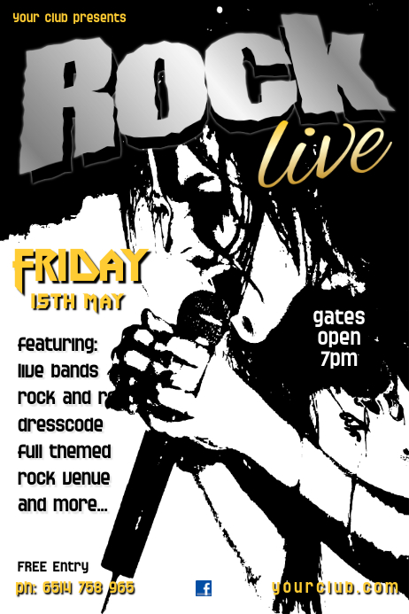 Modèle Affiche de Club de Rock | PosterMyWall
