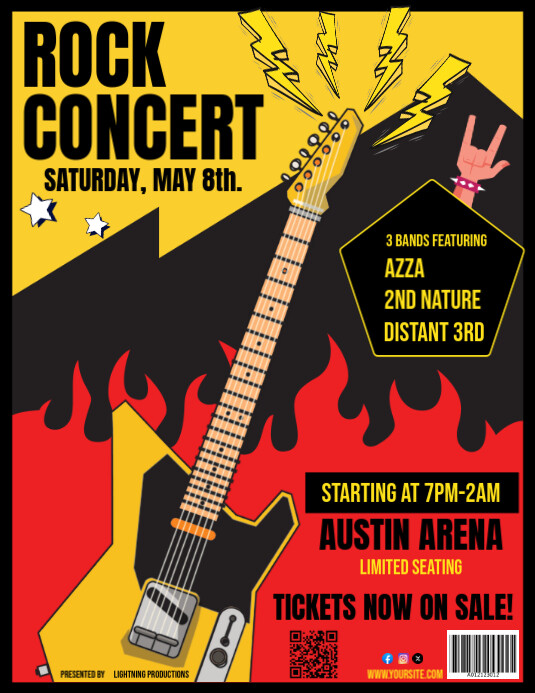 Rock Concert Ad Flyer Flyer (us Letter) Template | PosterMyWall