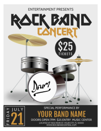 Rock Band Concert Tour Schedule Flyer Template | PosterMyWall