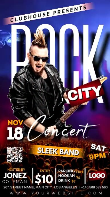 Modello ROCK CONCERT PARTY FLYER TEMPLATE | PosterMyWall