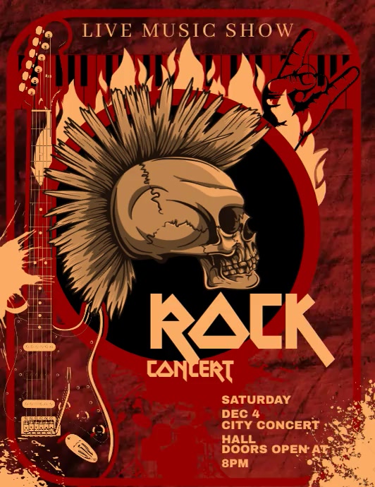 Plantilla de Rock Concert Template v.6 | PosterMyWall