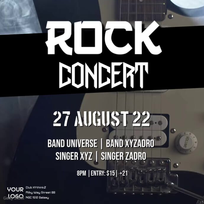 Rock Concert Template Video Advert Event Show | PosterMyWall