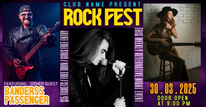 Rock Fest Night Flyer Template | PosterMyWall