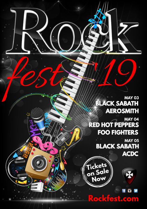 Rock Fest Schedule Template | PosterMyWall