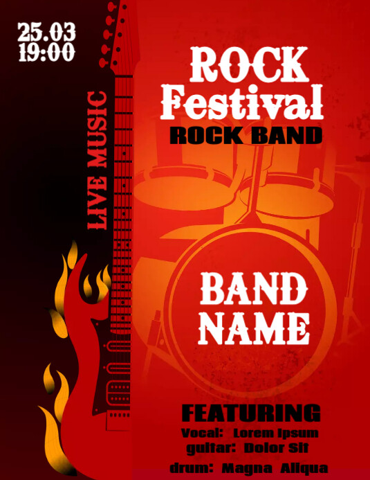 Rock Festival Templat | PosterMyWall