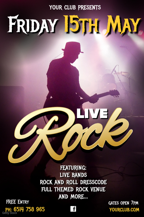 Rock Live Concert Template | PosterMyWall