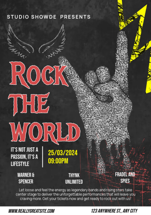 Rock Music Concert Flyers Template | PosterMyWall