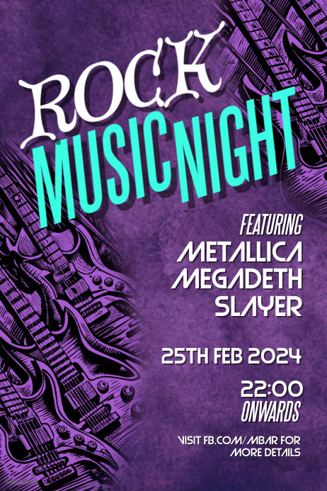 Rock Music night Template | PosterMyWall
